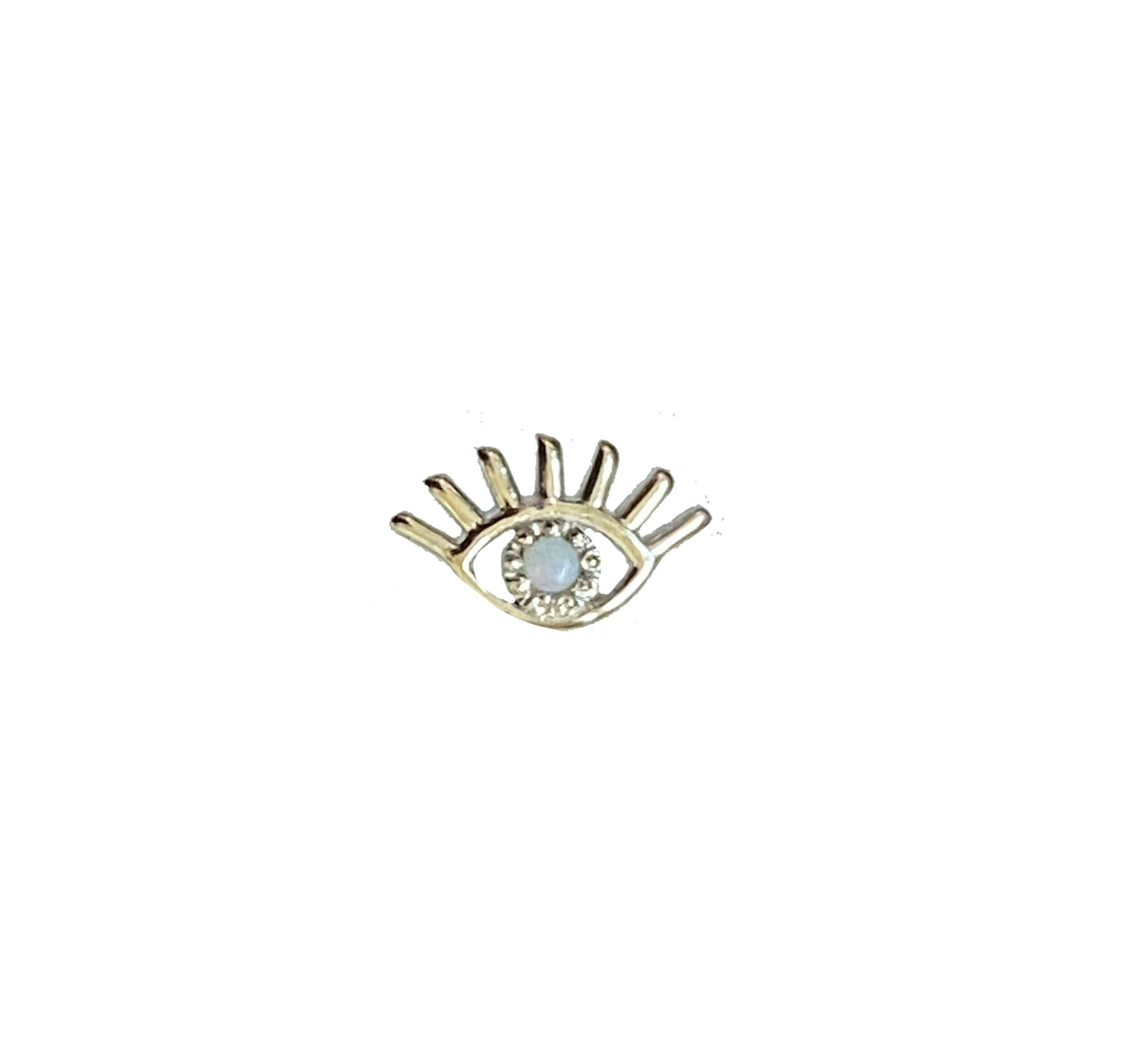Evil Eye End in Opal and White Gold – Identity Body Piercing